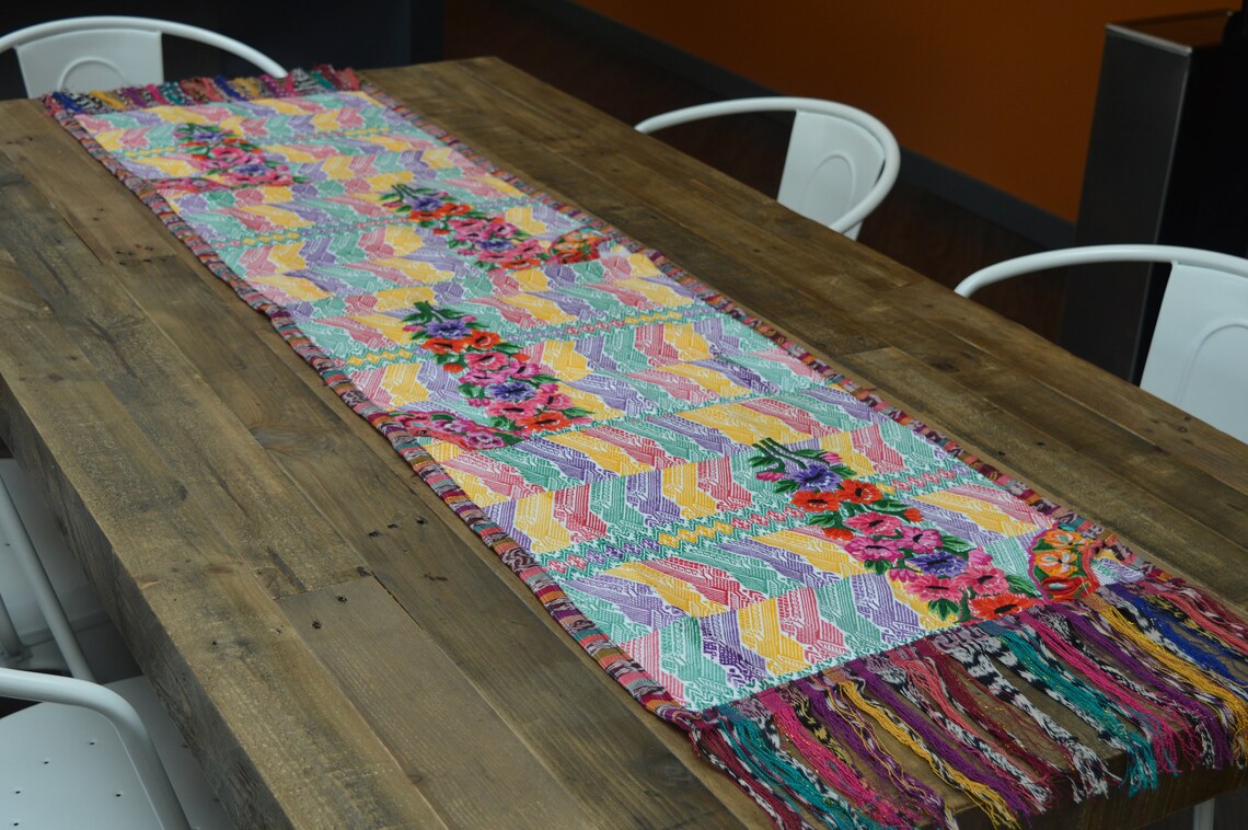 Embroidered Table Runner Huipil Table Runner Guatemalan | Etsy