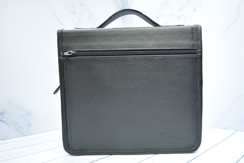 Zipper Binder for Planners, Genuine Leather Binder With Retractable ...