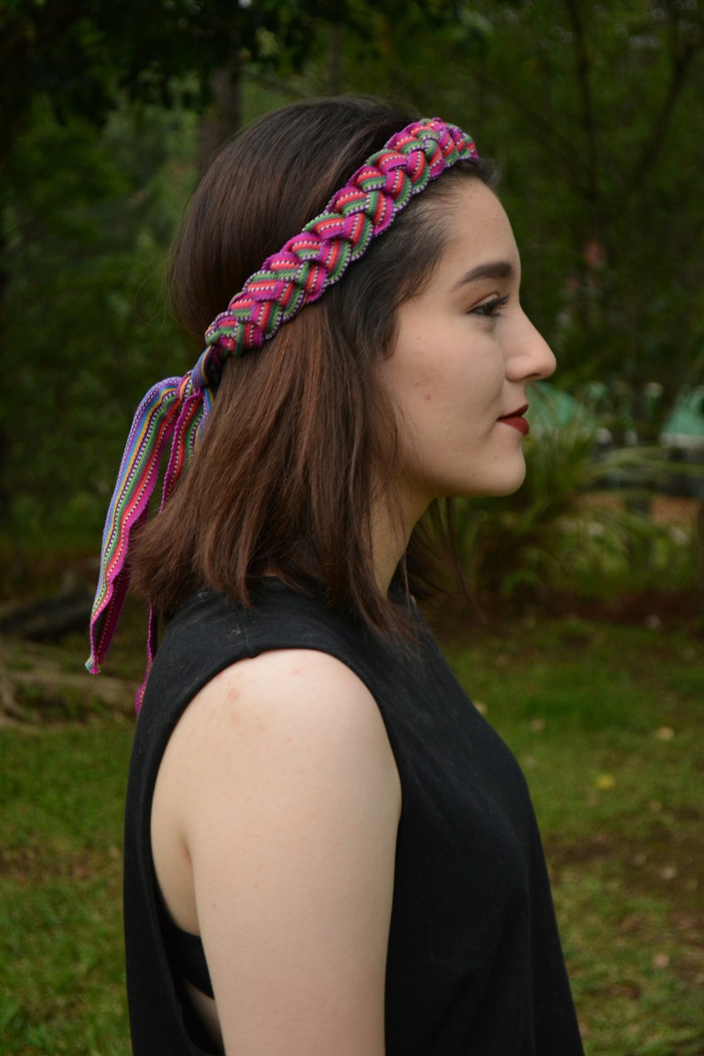 Braided Strap Headband Guatemalan Cotton Headband Colorful - Etsy