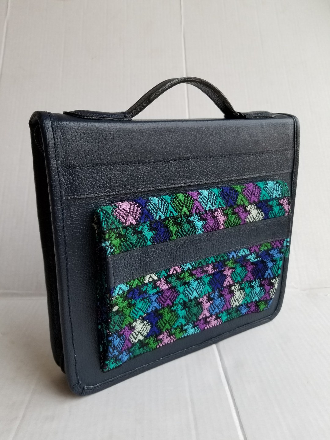 Leather Binder With Handles, Zipper Binder for Planners, Genuine Blue ...