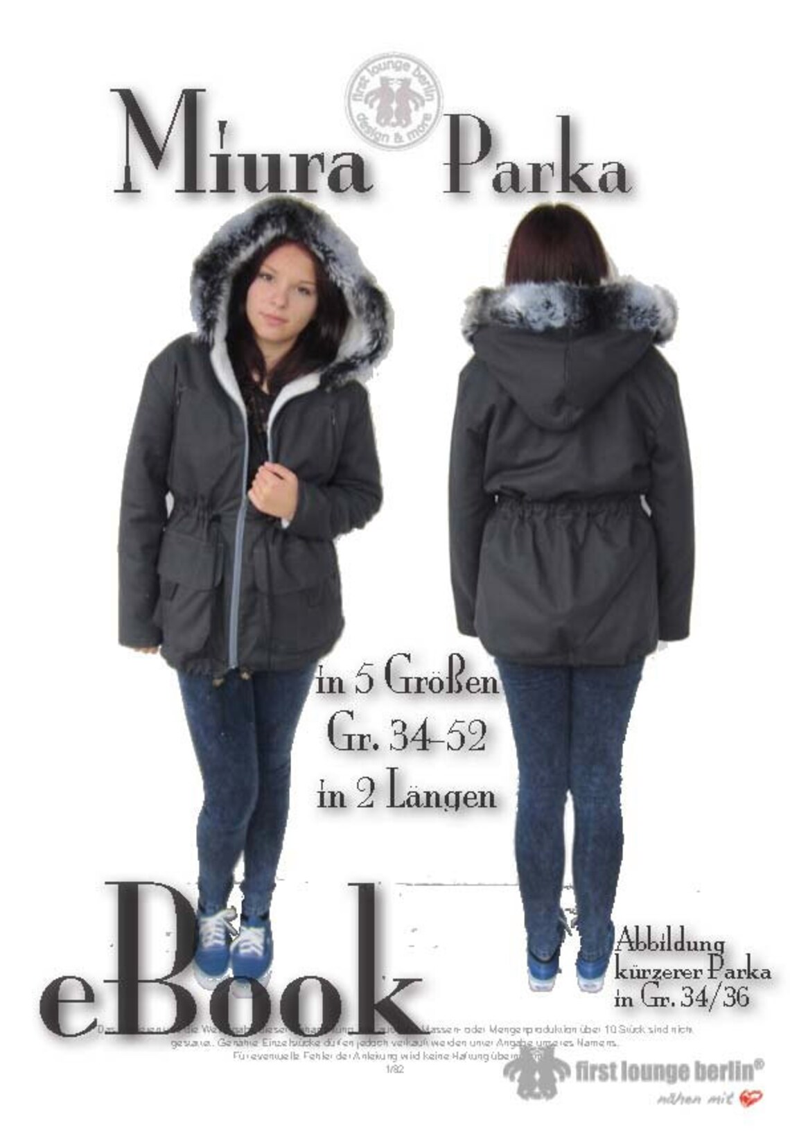 Miura Ebook Pdf-datei Parka Mantel Kapuzenjacke Anleitung - Etsy