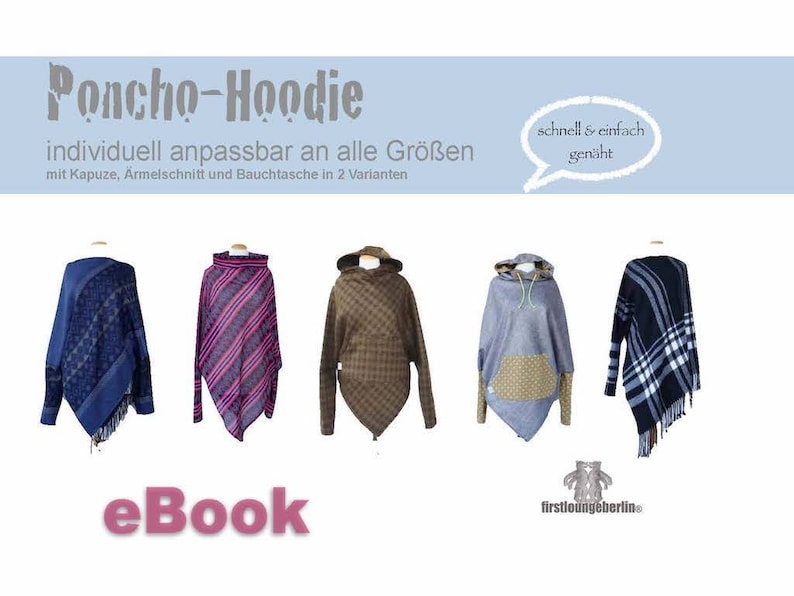Poncho-hoodie Cloak Cape Sewing Instructions With Pattern for Fanny ...