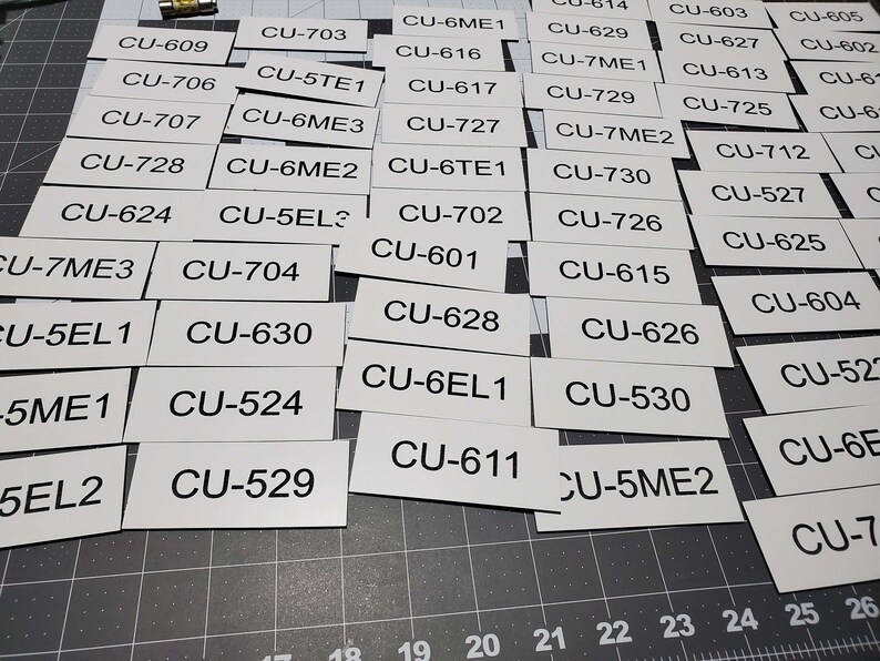 Laser Engraved Plastic Custom Name Plates, Labels, Tags Signs 1/16 Inch ...