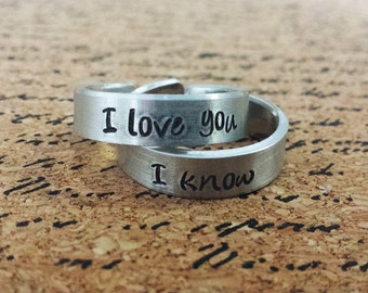 I Love You I Know Rings Couples Rings Nerd Couple - Etsy