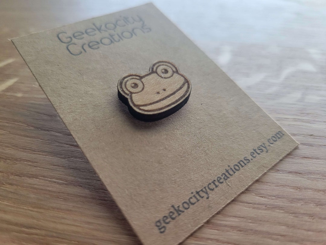 Frog Geek Laser Cut Wooden Pin Brooch Tie Pin - Etsy