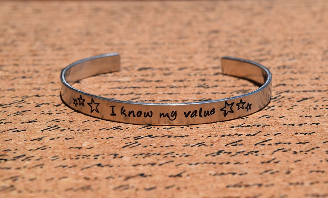 I Know My Value Hand Stamped Aluminum Bracelet Cuff - Etsy