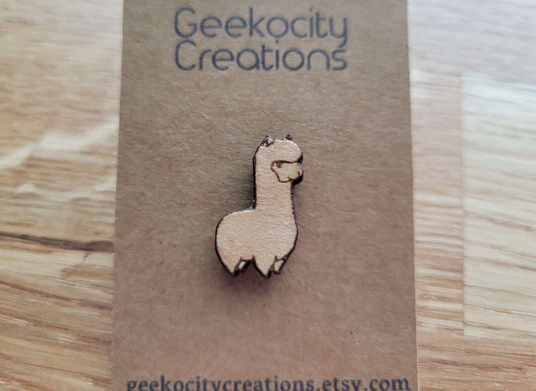 Fluffy Alpaca Laser Cut Wooden Pin Brooch Tie Pin - Etsy
