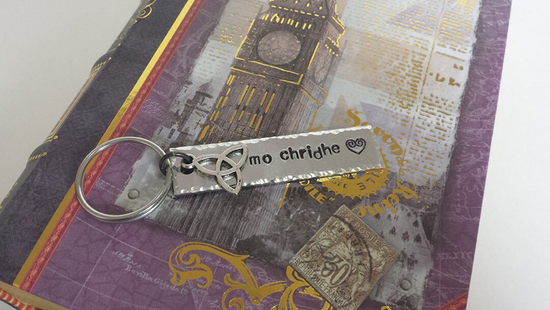 Mo Chridhe My Heart Scottish Gaelic Hand Stamped Aluminum Key Chain Fob ...