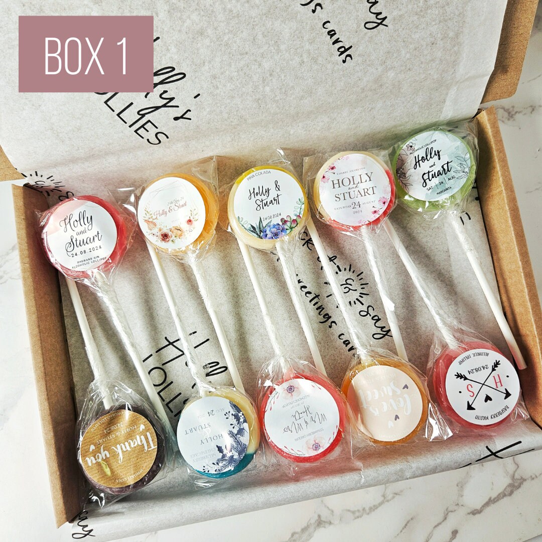 Wedding Alcoholic Lollipop Sample Box Wedding Favours Alcoholic ...