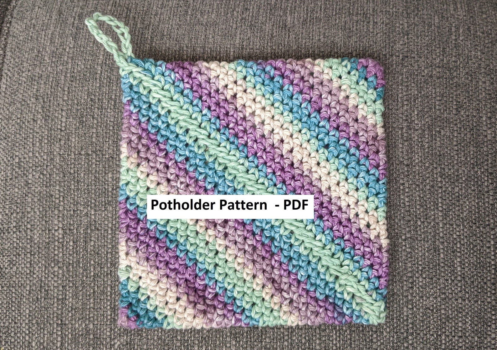 Crochet Potholder Pattern - Double Sided- PDF Download, Beginner Crochet, Hot Pad, Trivet, Pot ...