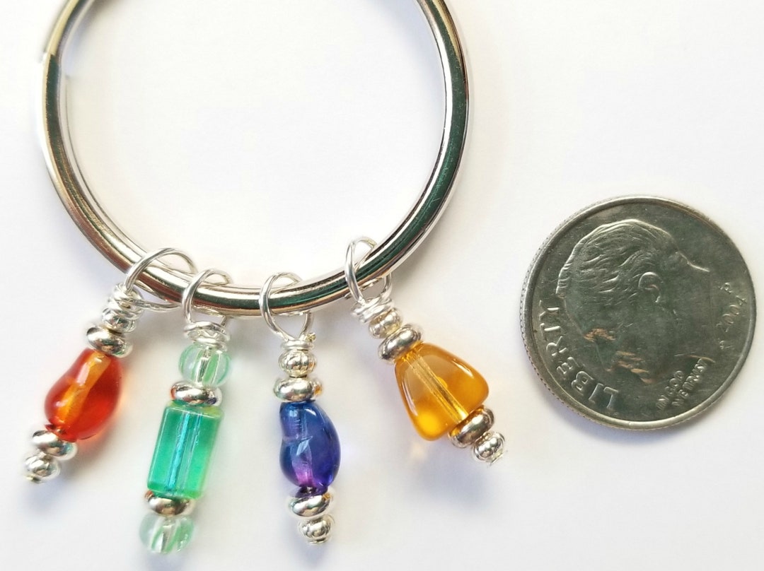 Rainbow Glass Bead Stitch Markers Hand Crafted - Etsy
