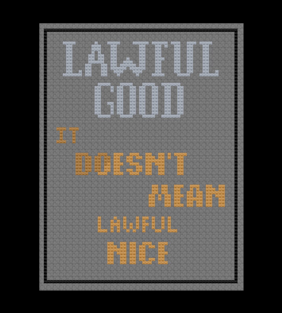 Lawful Good - D&D - PDF Cross Stitch Pattern - Etsy