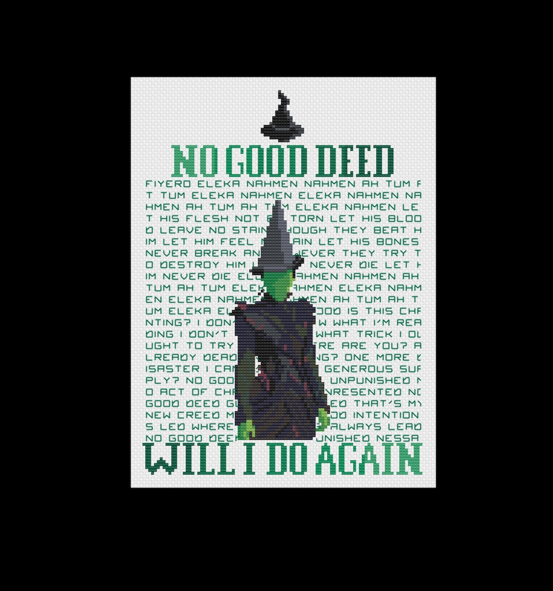 No Good Deed - Wicked - PDF Cross Stitch Patterns - Etsy