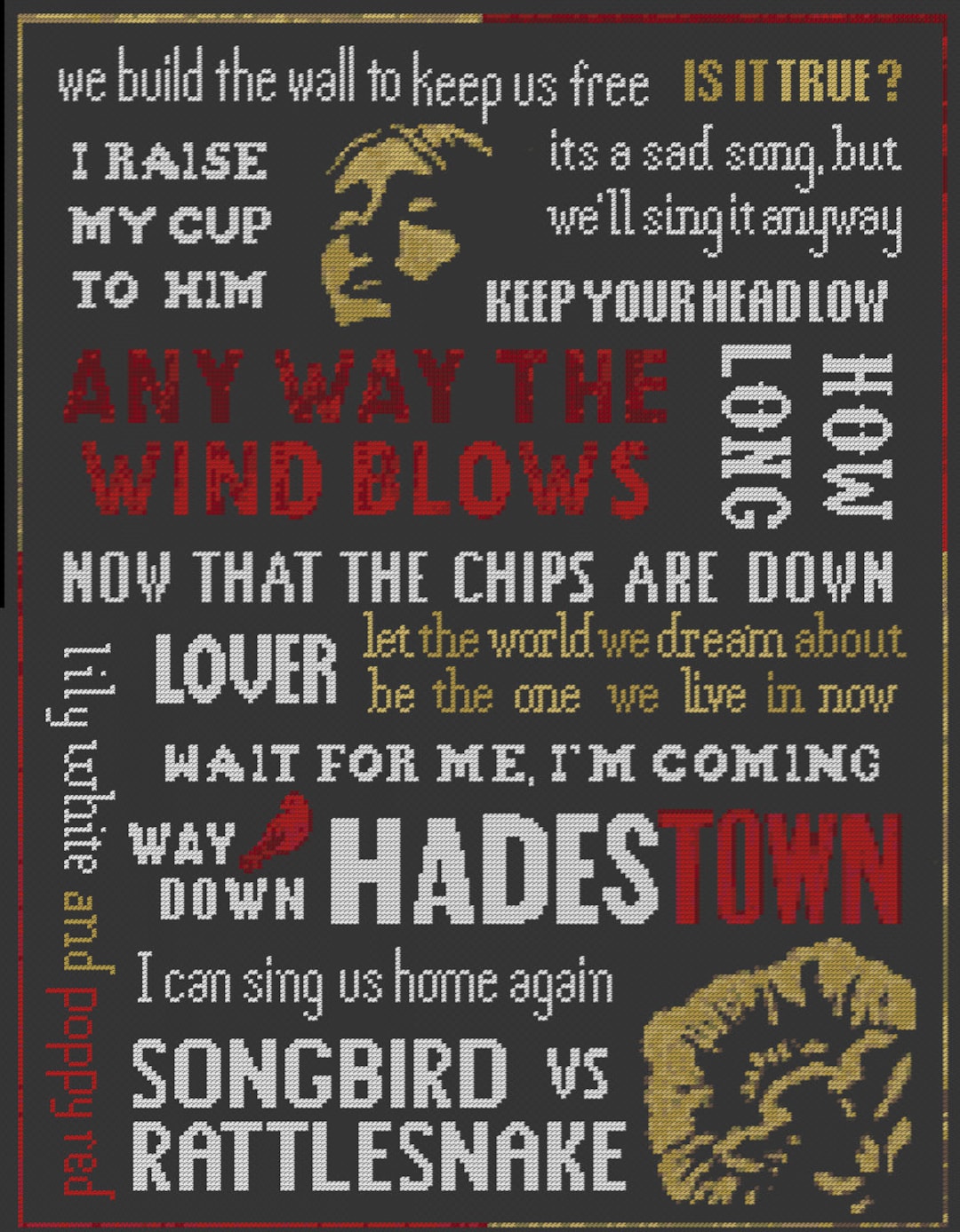 Hadestown Songs - PDF Cross Stitch Pattern - Etsy