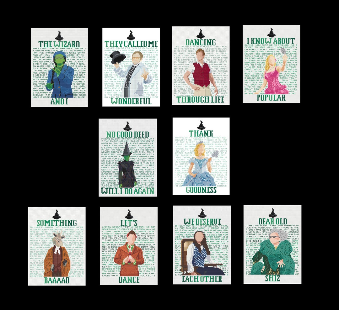 Wicked 10 Pack - PDF Cross Stitch Patterns - Etsy