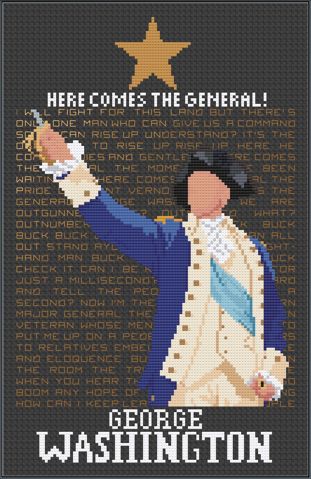 Here Comes the General - Hamilton - PDF Cross Stitch Patterns - Etsy