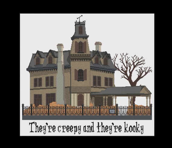 0001 Cemetery Lane Addam's Family PDF Cross Stitch | Etsy