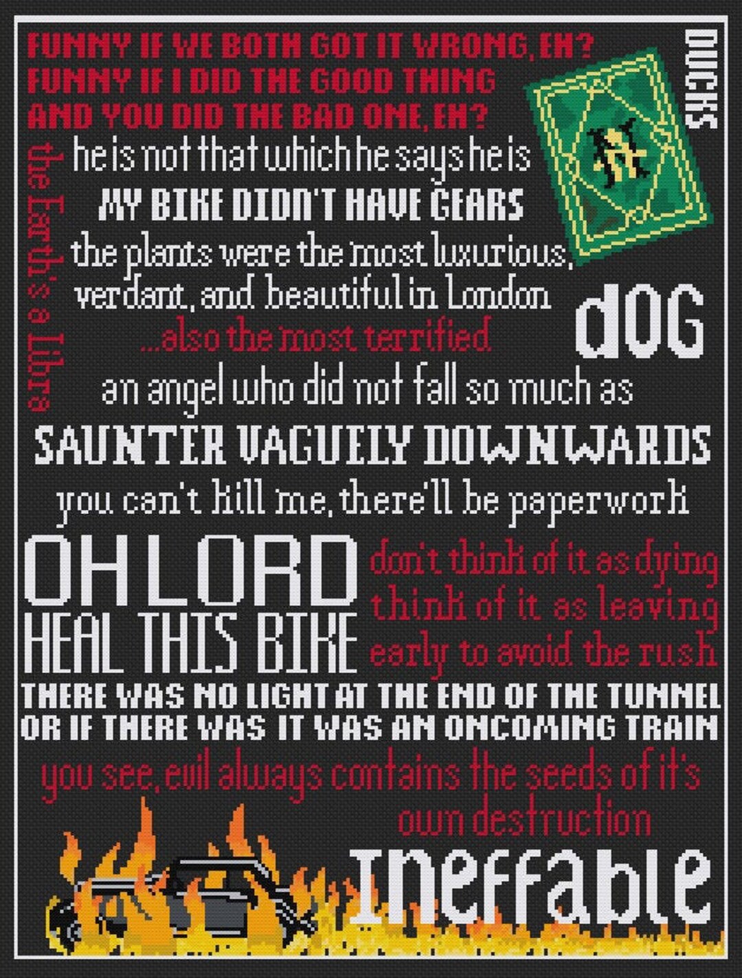 Good Omens Quotes - PDF Cross Stitch Pattern - Etsy