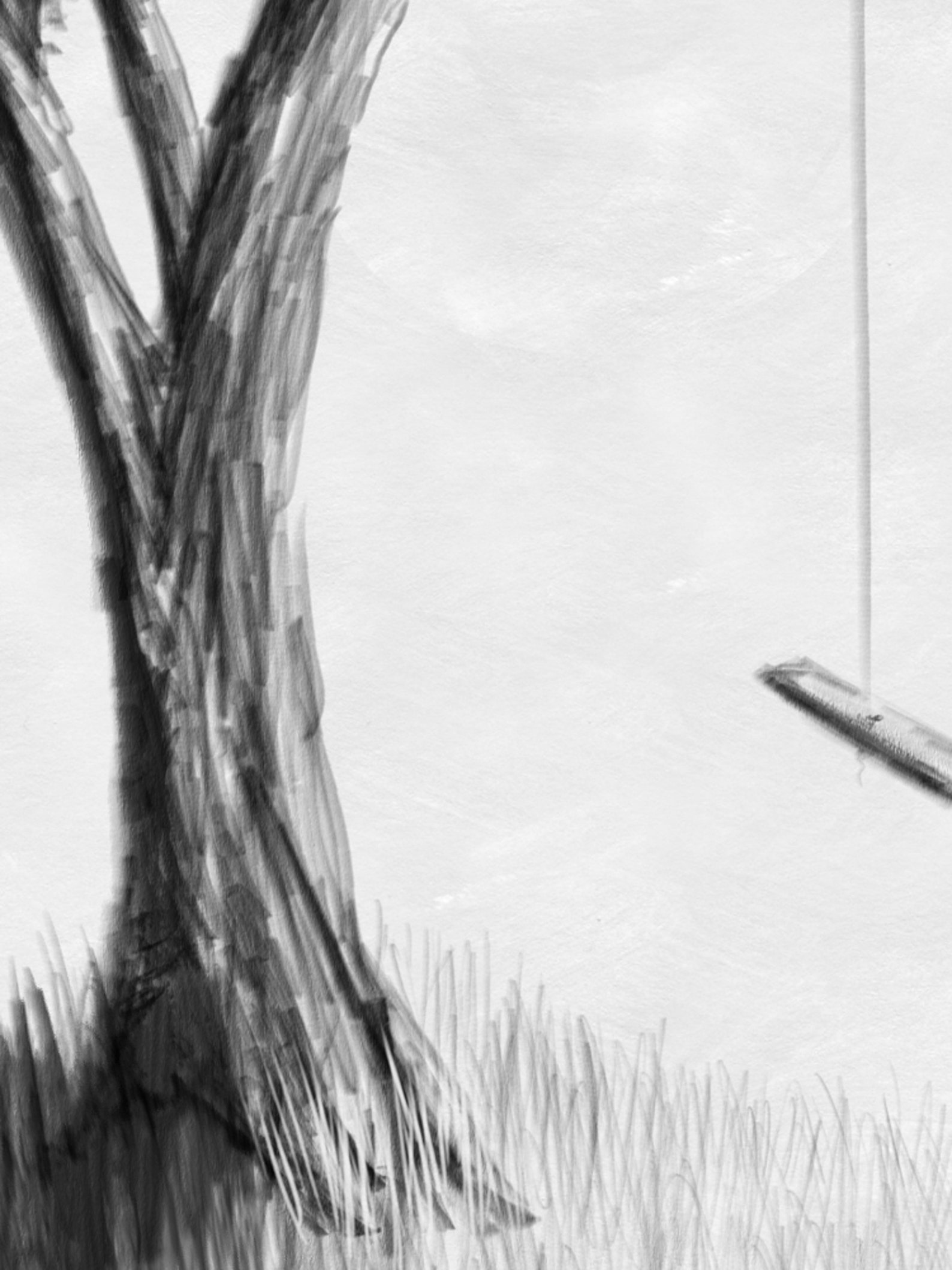 Kids Tree Swing Print, Drawing Sketch, Monochrome, Black and White ...
