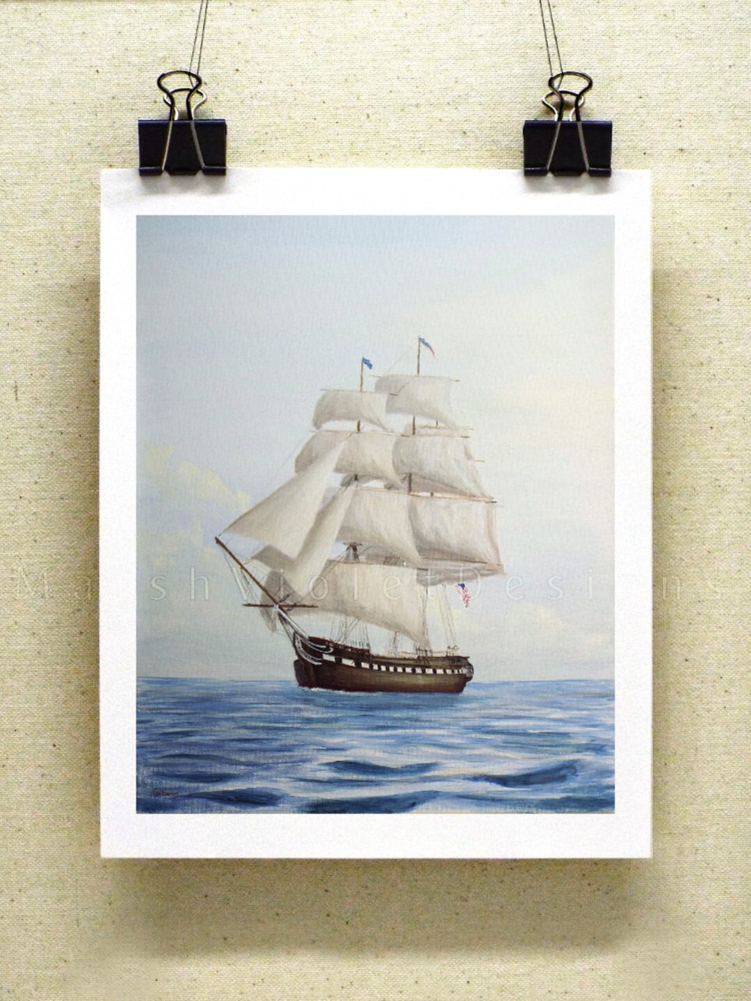 Sailboat Print, Sailboat Art, USS Constitution, Nautical Print ...