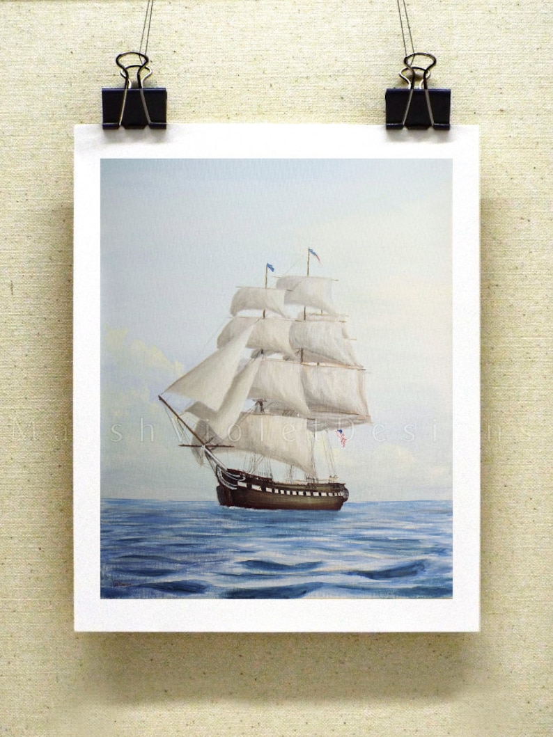 USS Constitution Print: Nautical Sailboat Art, Navy Decor - Etsy