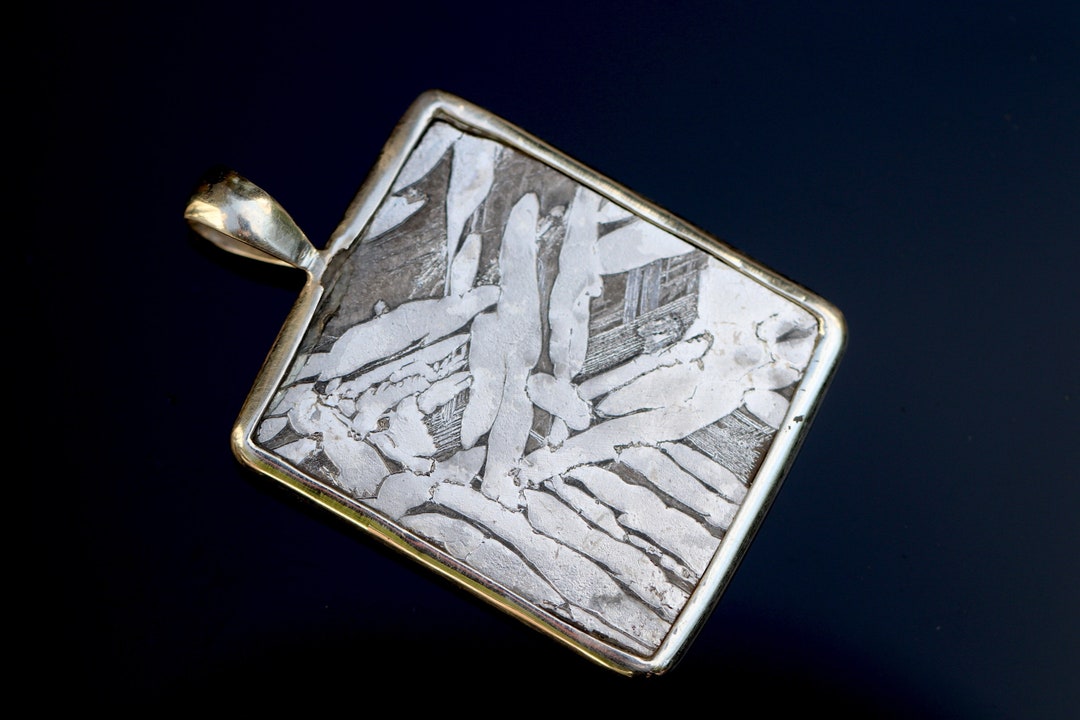 Large Seymchan Meteorite, Widmanstatten Pattern, 925 Sterling Silver ...