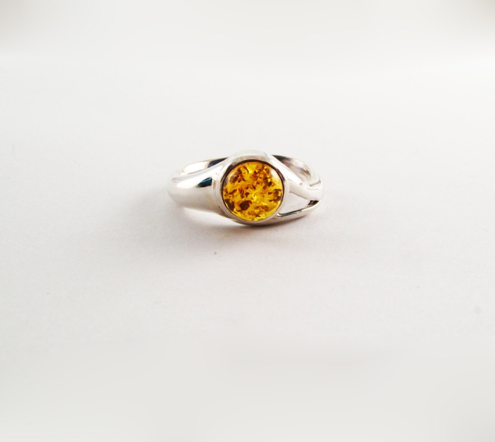 Silver Amber Ring Set in Nickel Free Sterling Silver Natural - Etsy