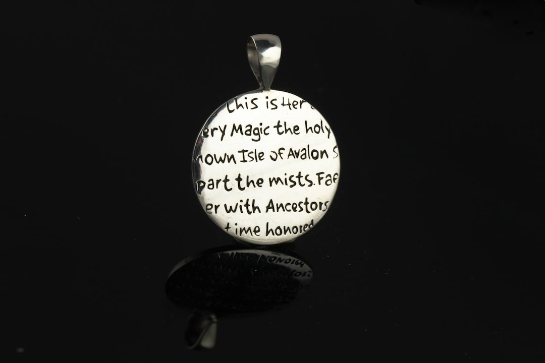 Mysts of Avalon Pendant, Solid Silver Medallion, 13 Grams, Honoring ...