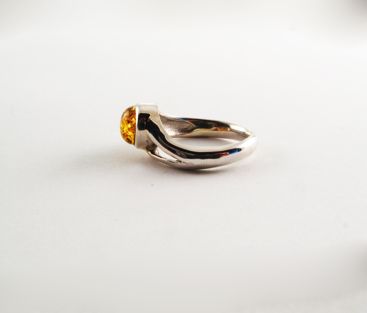 Silver Amber Ring set in Nickel Free Sterling Silver Natural | Etsy