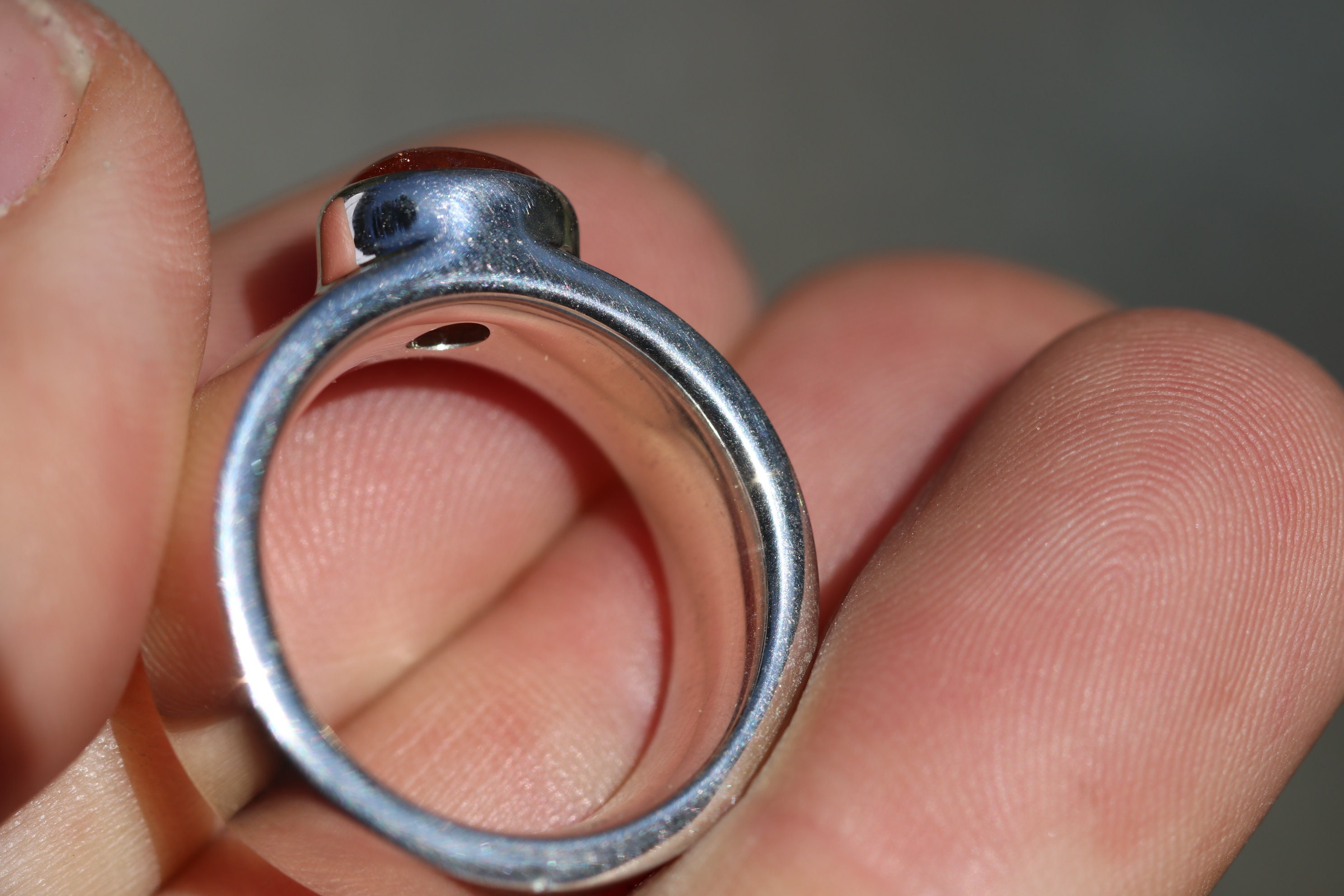 Thick Silver Sunstone Ring Top Quality Bright Fire Wide Band - Etsy UK