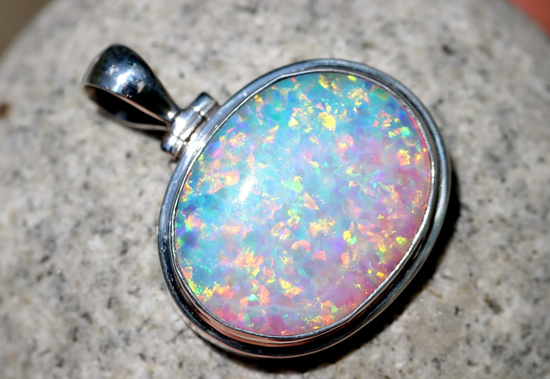 East-west Setting Natural Color Gilson Opal Pendant, 925 Sterling ...
