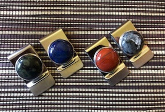 Natural Stone Money Clip Stainless Steel Money Clip Stone | Etsy