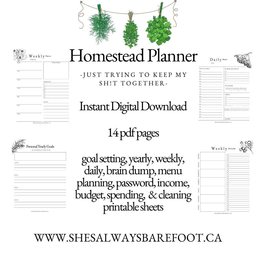 Homestead Planner Printable | Farm, Garden, Canning Organizer (PDF ...