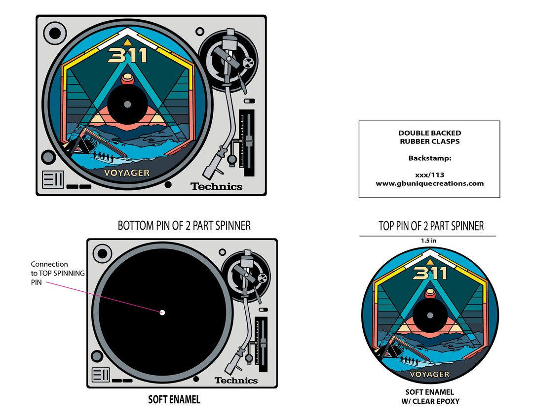 311 Turntable Pin Presale Voyager Variant FREE Shipping/tracking - Etsy