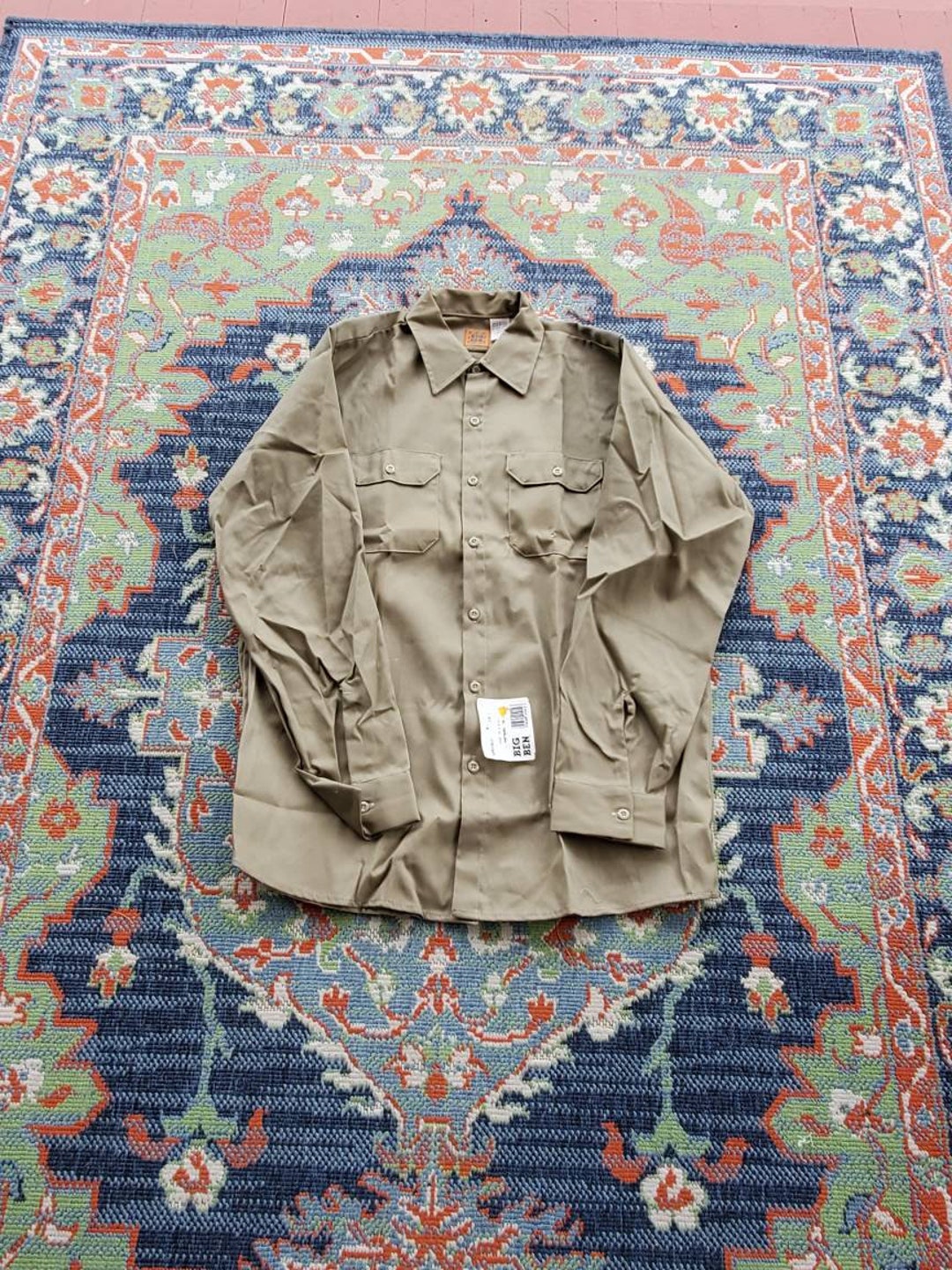 Vintage 80s Big Ben Work Shirt - Tan Oxford Long Sleeve (men's Large ...