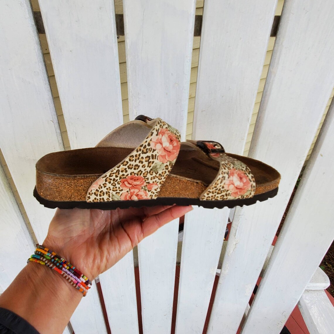Birkenstock Cheetah Print Floral Sandals Size 36 US Size 5 - Etsy