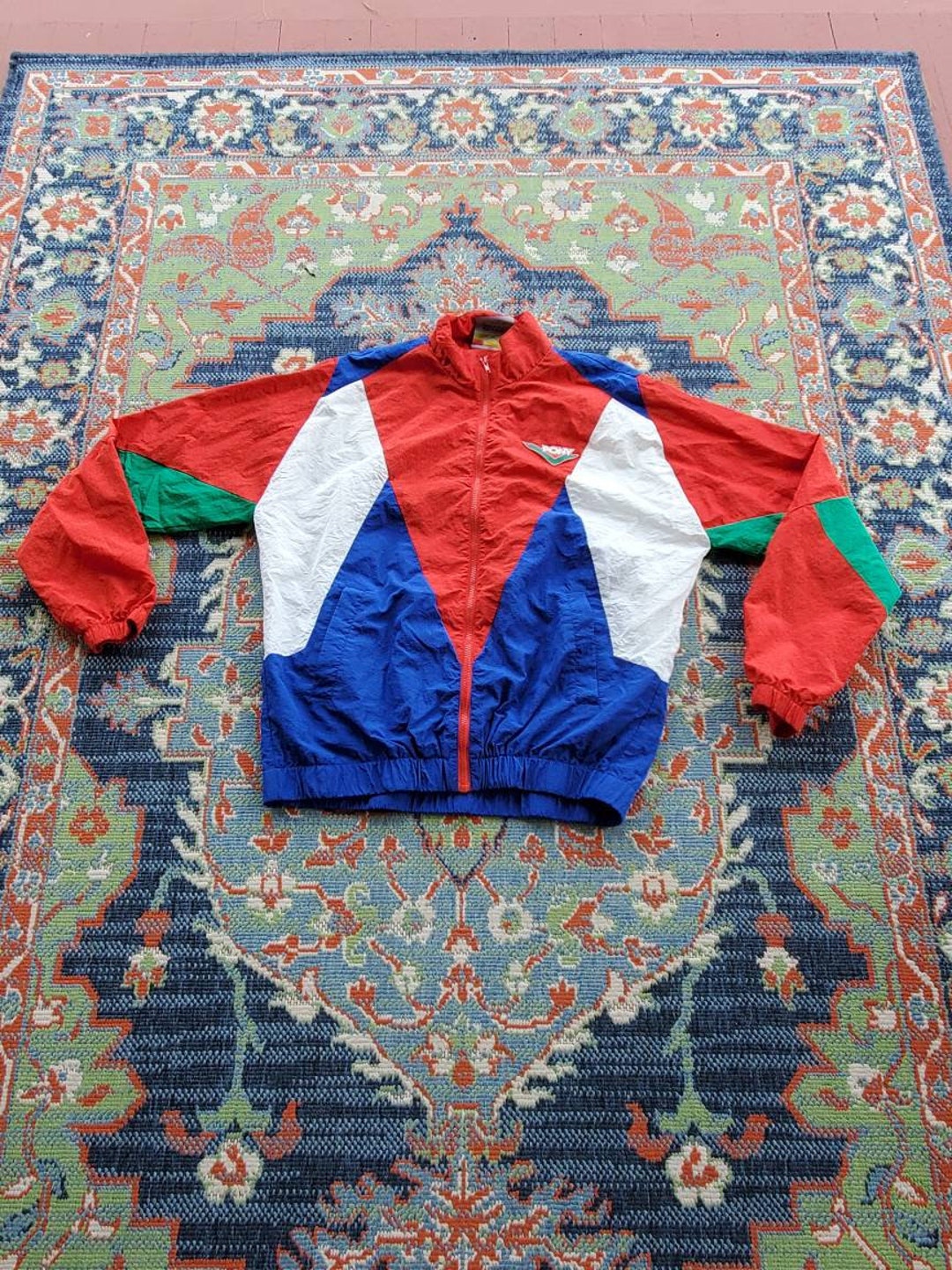 Vintage Pony Track Jacket: 90s Color Block Nylon Windbreaker (men's ...