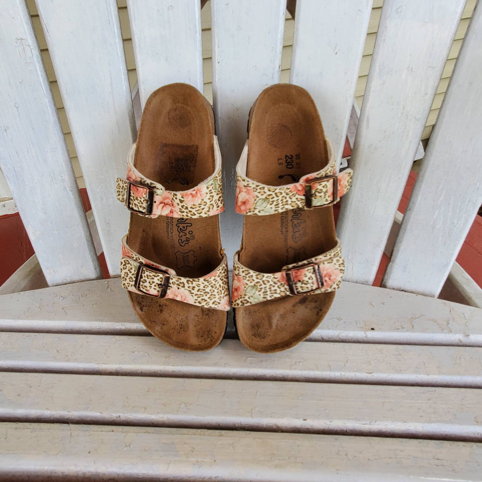 Birkenstock Cheetah Print Floral Sandals Size 36 US Size 5 - Etsy
