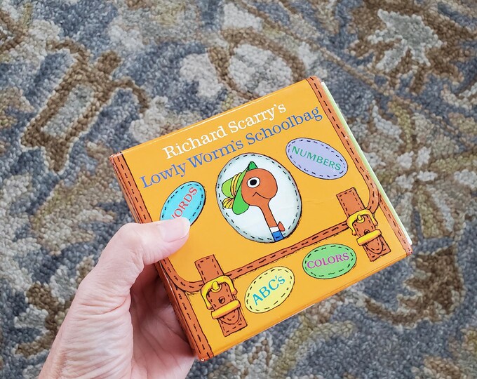 Richard Scarry's Lowly Worm's Schoolbag Boxed Book Set 4 Books Hard ...