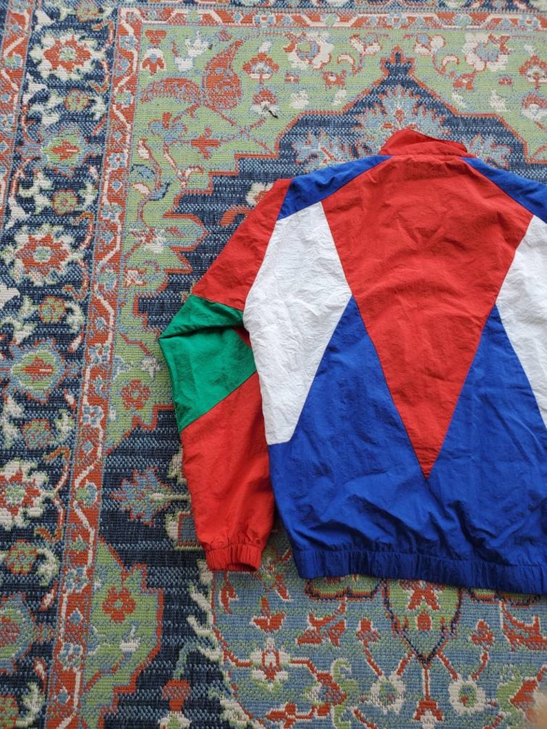 Vintage Pony Track Jacket: 90s Color Block Nylon Windbreaker (men's ...