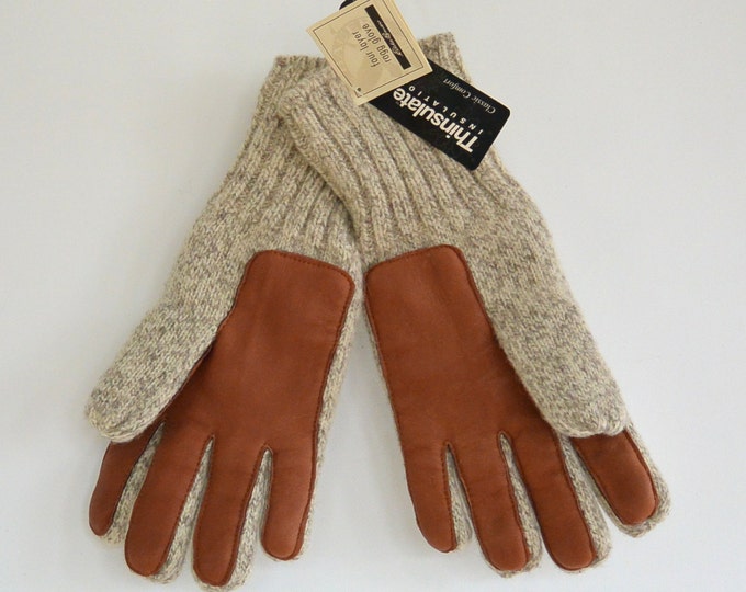 Ragg Wool Gloves With Deerskin Leather Front Palms Eddie Bauer Four ...