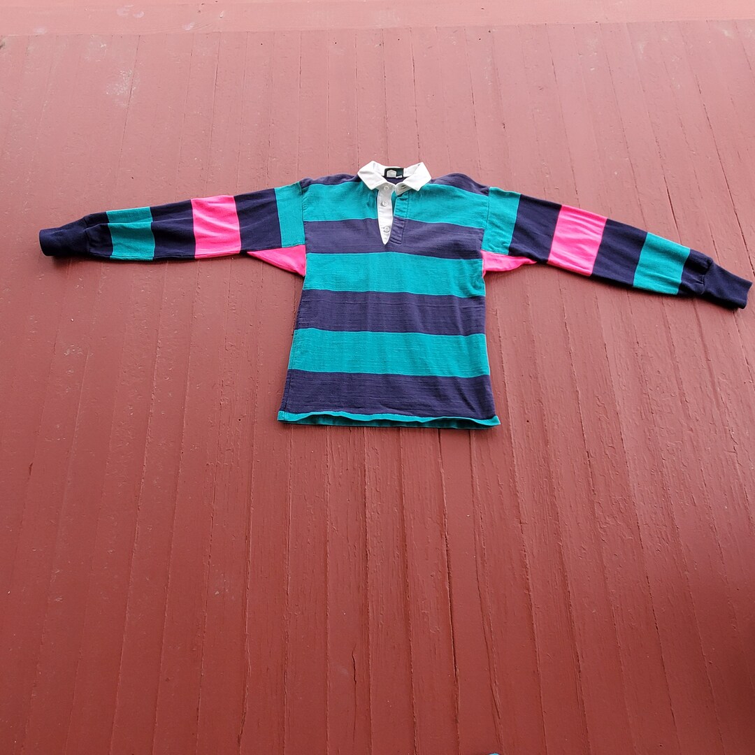 Classic Rugby Shirt Rubber Buttons Vintage American Eagle Size Men's ...