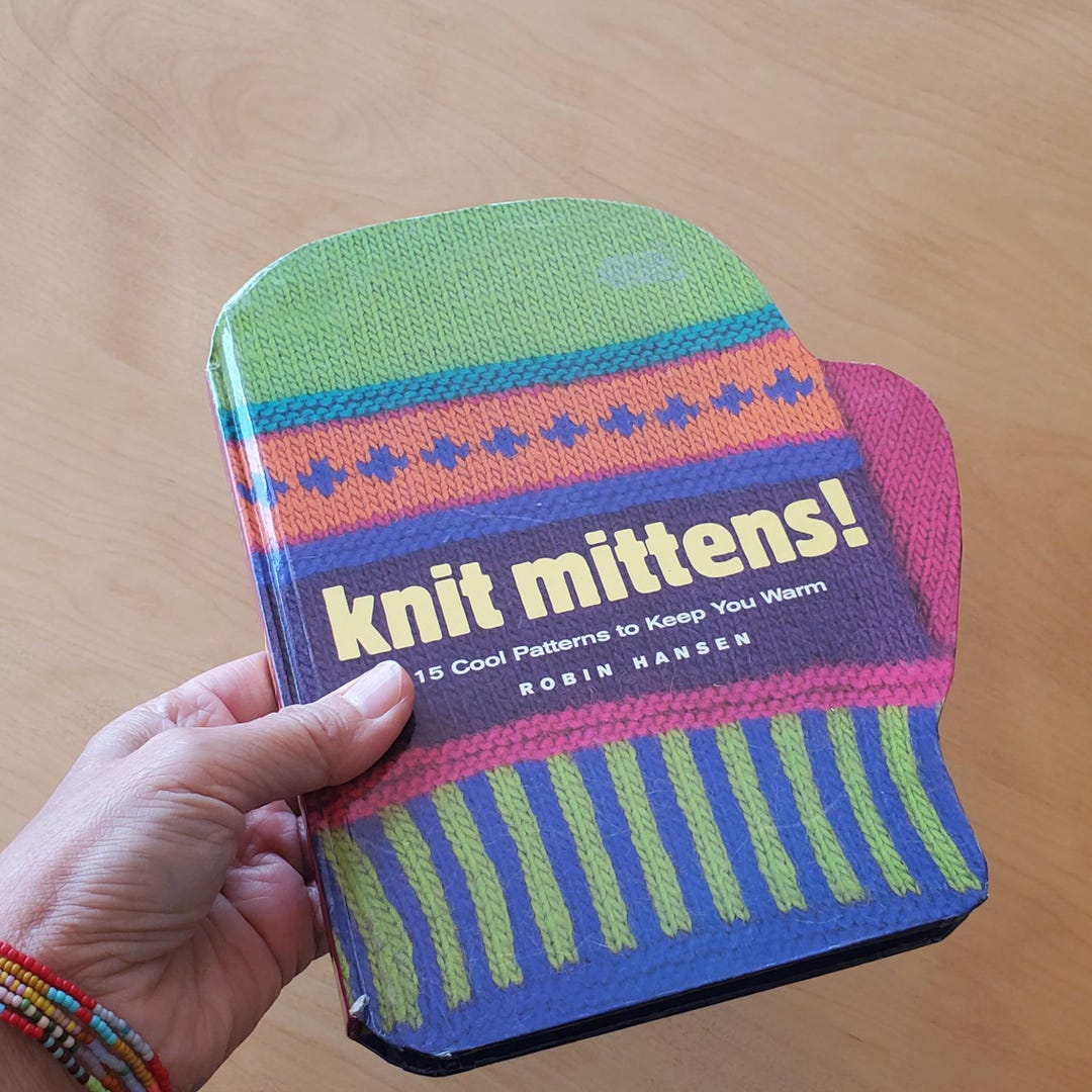 Knit Mittens! Hard Cover Book Shaped Like a Mitten 2002 by Robin Hansen ...