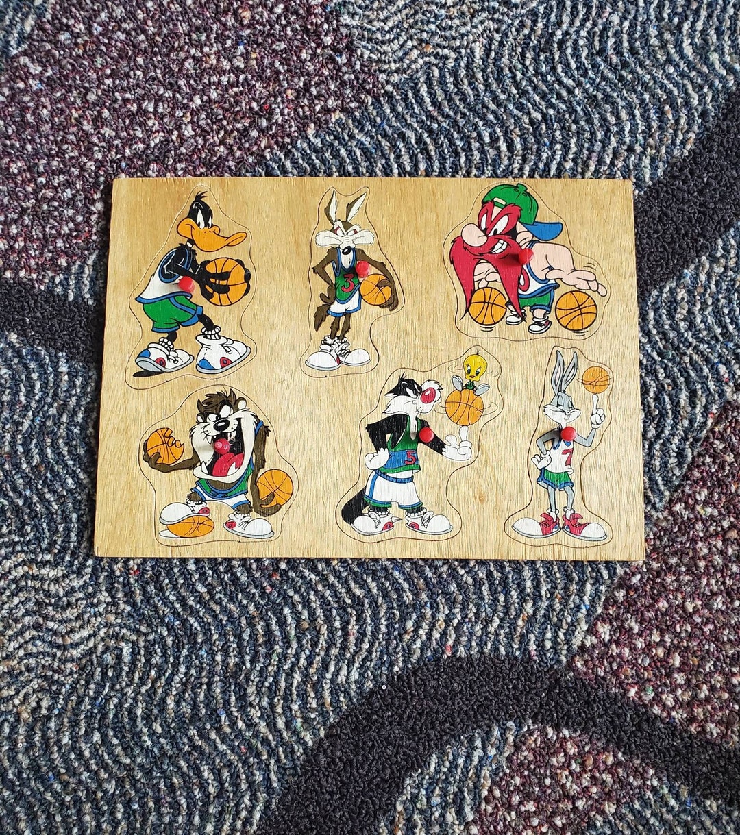 Space Jam Wooden Puzzle 6 Piece 90's Vintage Warner Brothers Space Jame ...