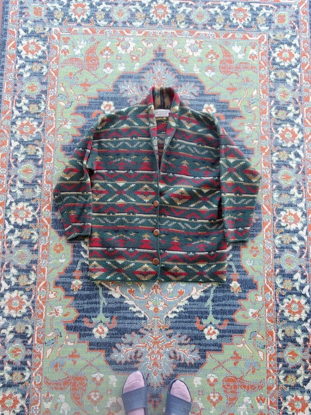 Bemidji Wollen Mills Wool Sweater Jacket Cardigan Navajo Wool Blanket ...