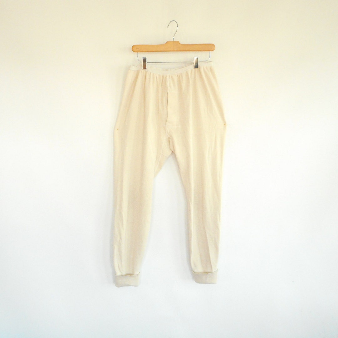 Vintage M-50 Drawers 1950s Military Long Underwear: Wool Blend Cream ...