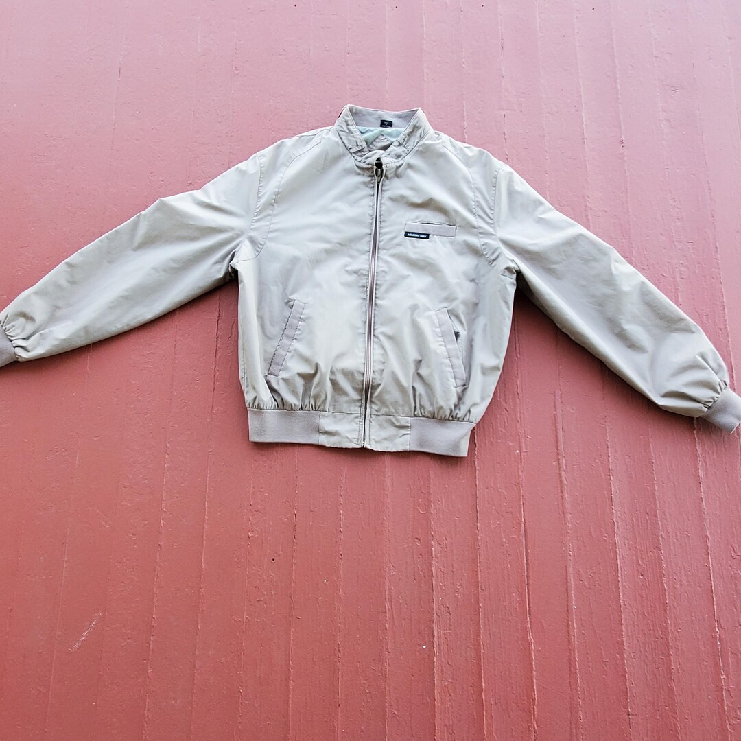Members Only Jacket Baracuta Style Size 42 Large Tan Color 90's Vintage ...