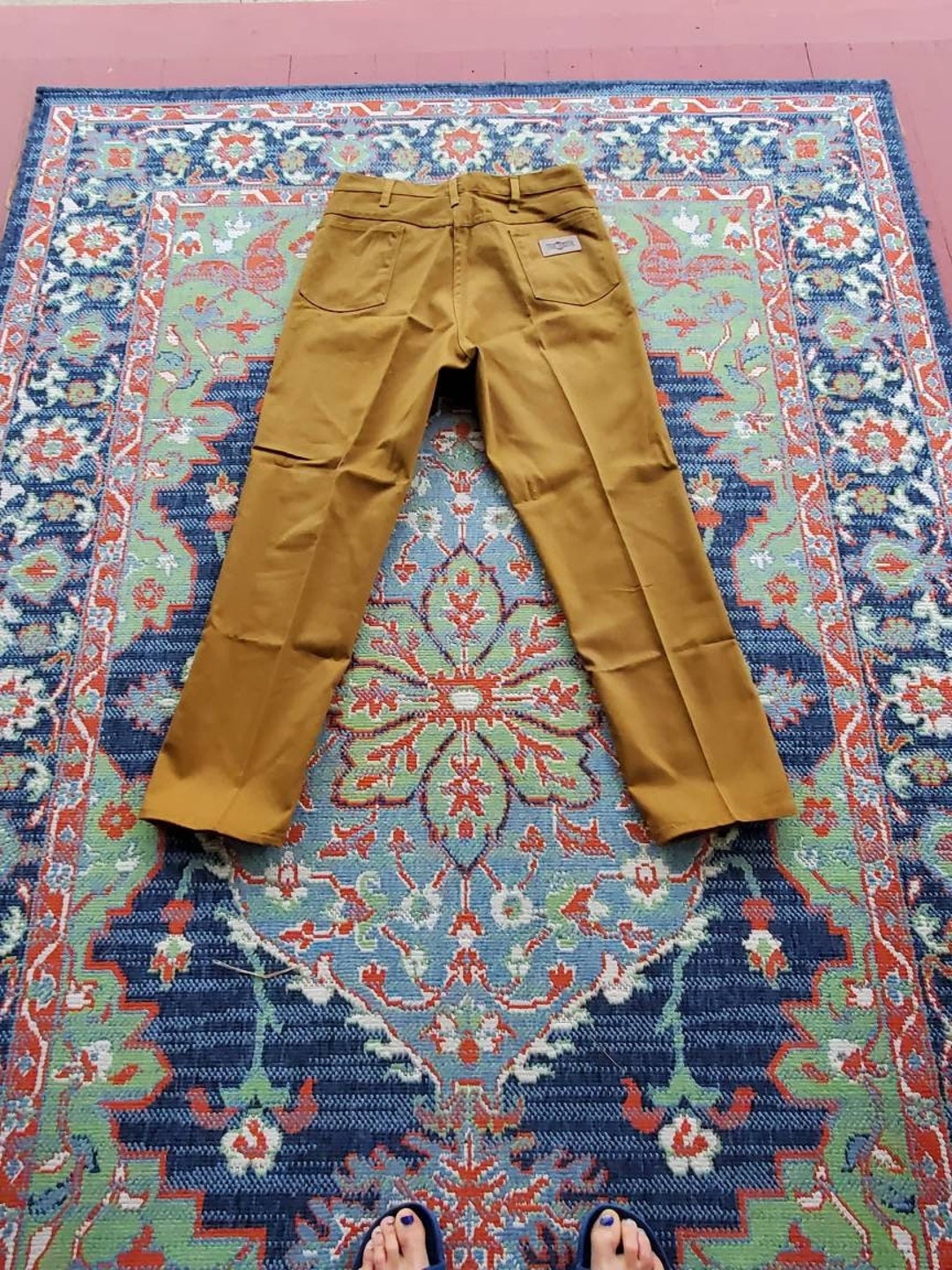 Big Yank Men's Work Pants Gold Color Talon Zipper 70's Vintage Men's 37 ...