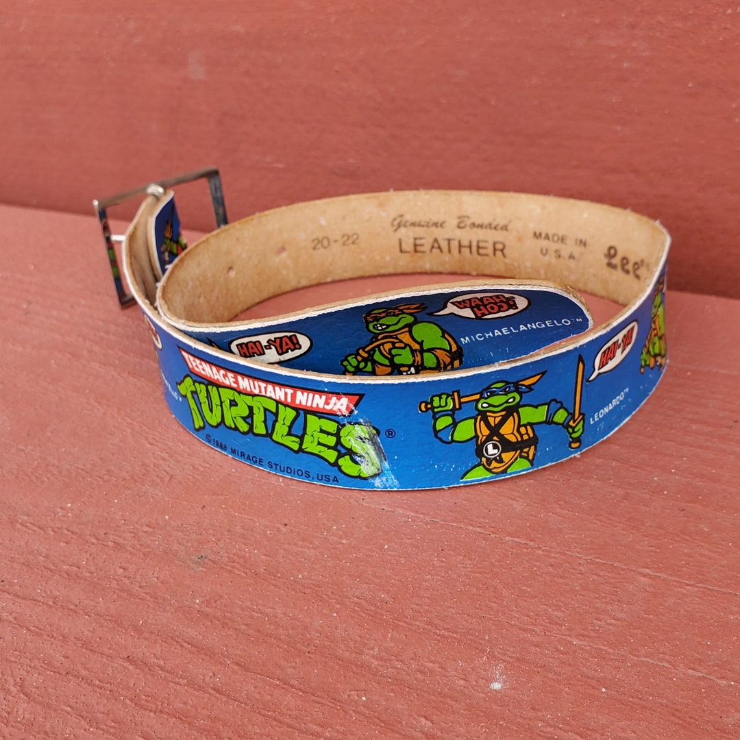 Teenage Mutant Ninja Turtles Kids Leather Belt 80's Vintage Size 20-22 ...