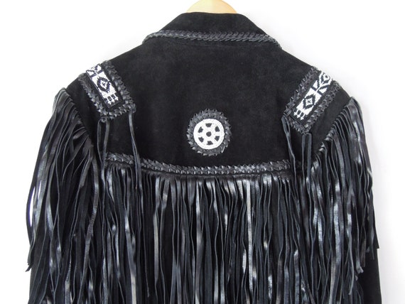 Beaded Fringe Scully Leather Jacket Men's 40 American… - Gem